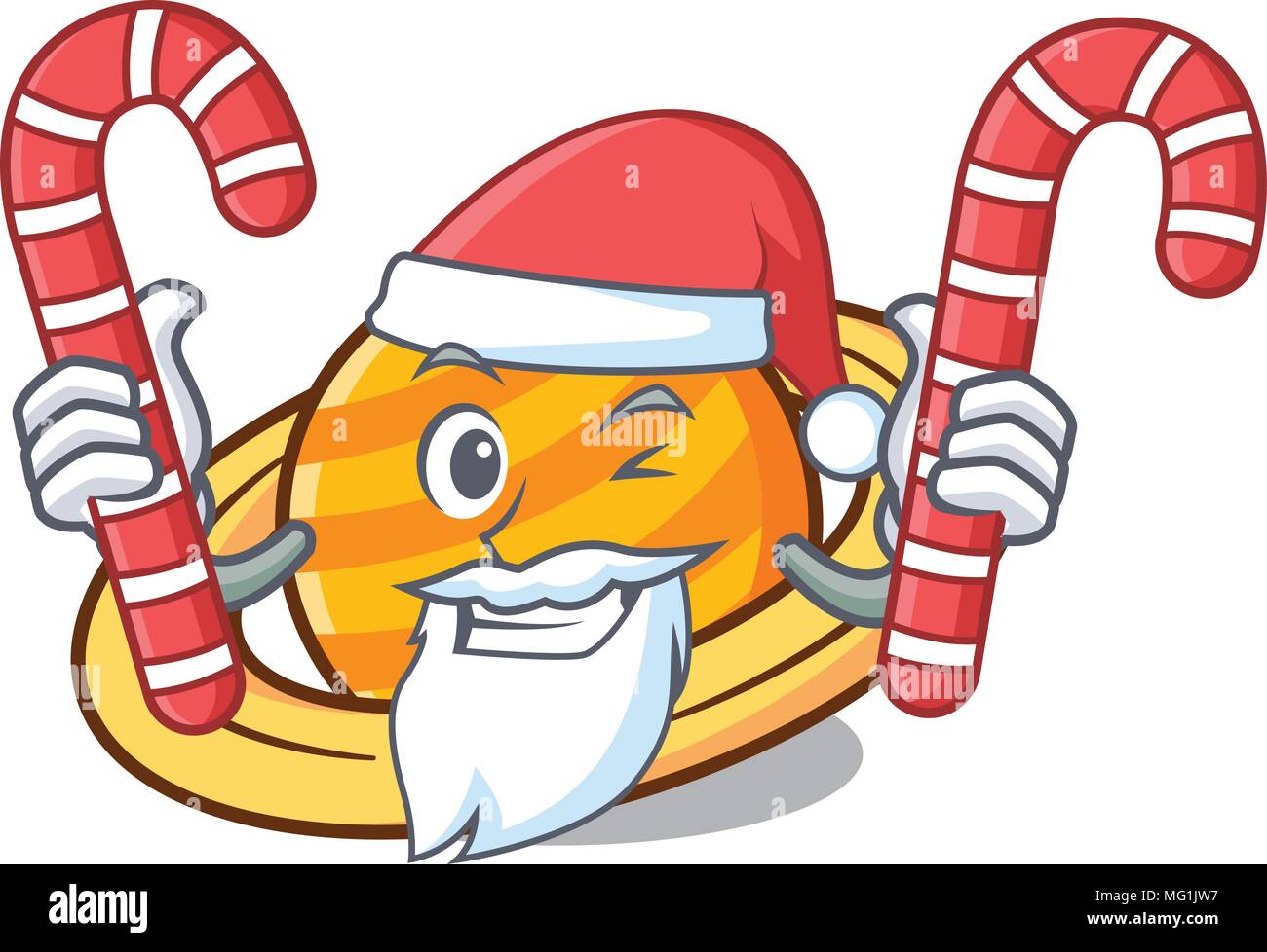 Santa with candy planet saturnus mascot cartoon Stock Vector Image ...