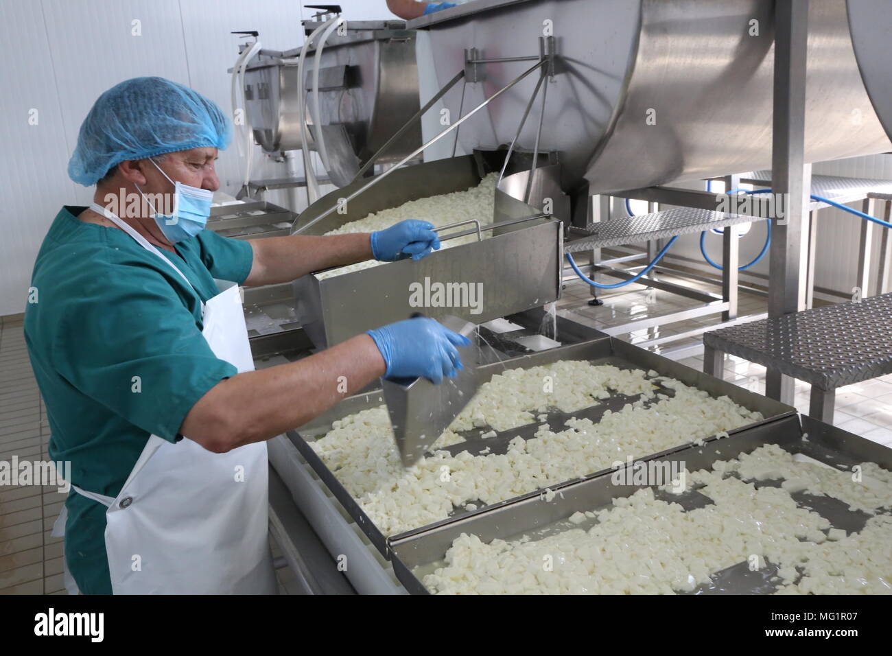 Cheese factory in Greece Stock Photo - Alamy