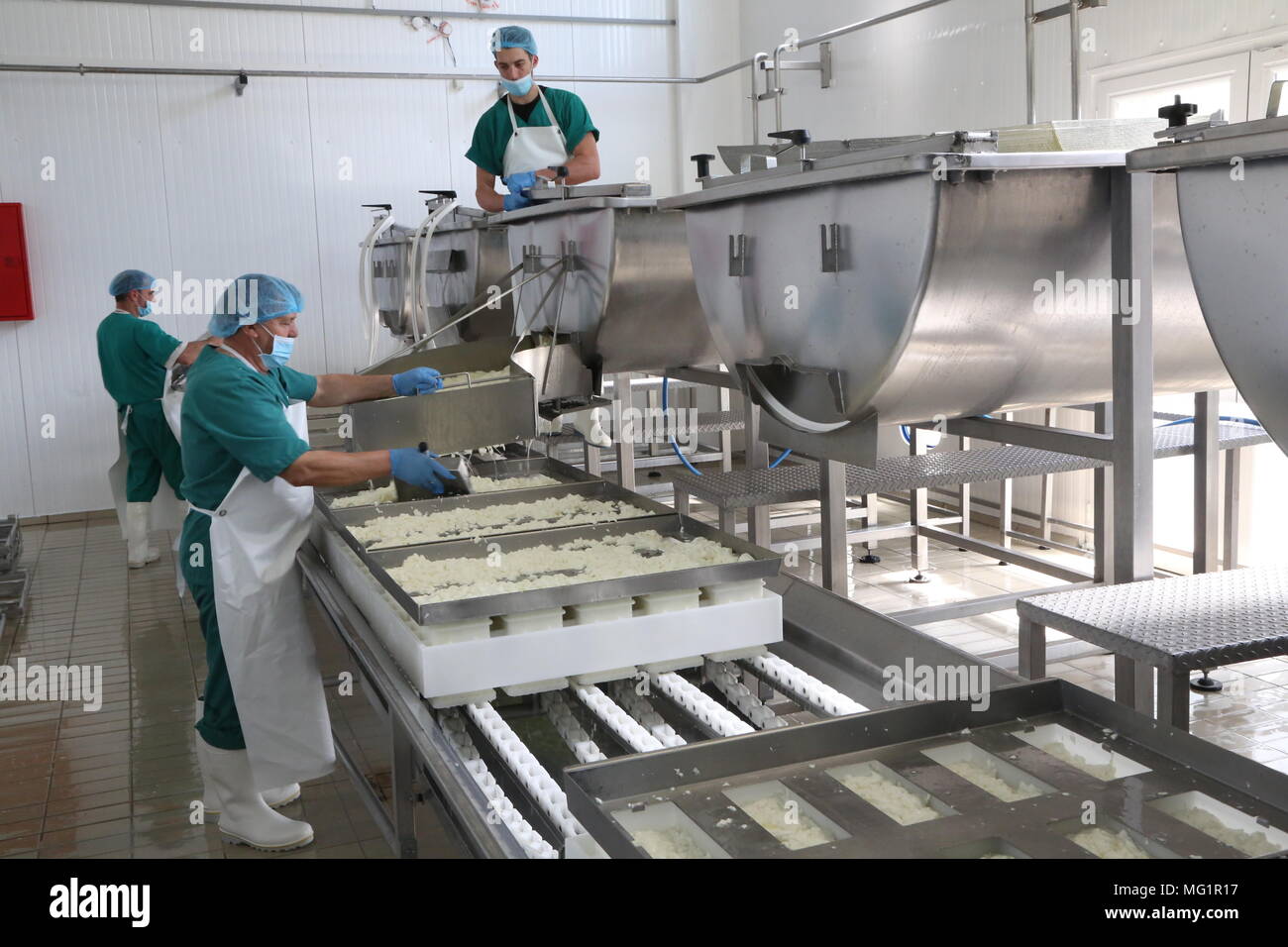 Cheese factory in Greece Stock Photo - Alamy