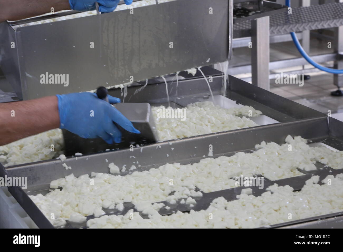Cheese factory in Greece Stock Photo - Alamy