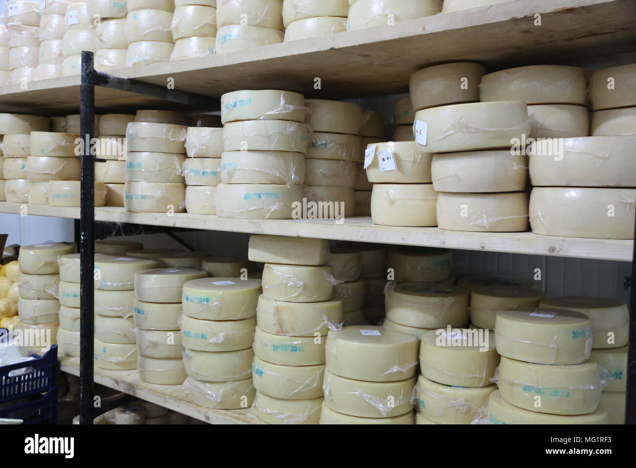 Cheese factory in Greece Stock Photo - Alamy
