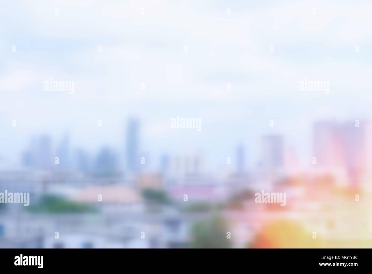 Blurred Cityscape Background with Light Leak Stock Photo - Alamy