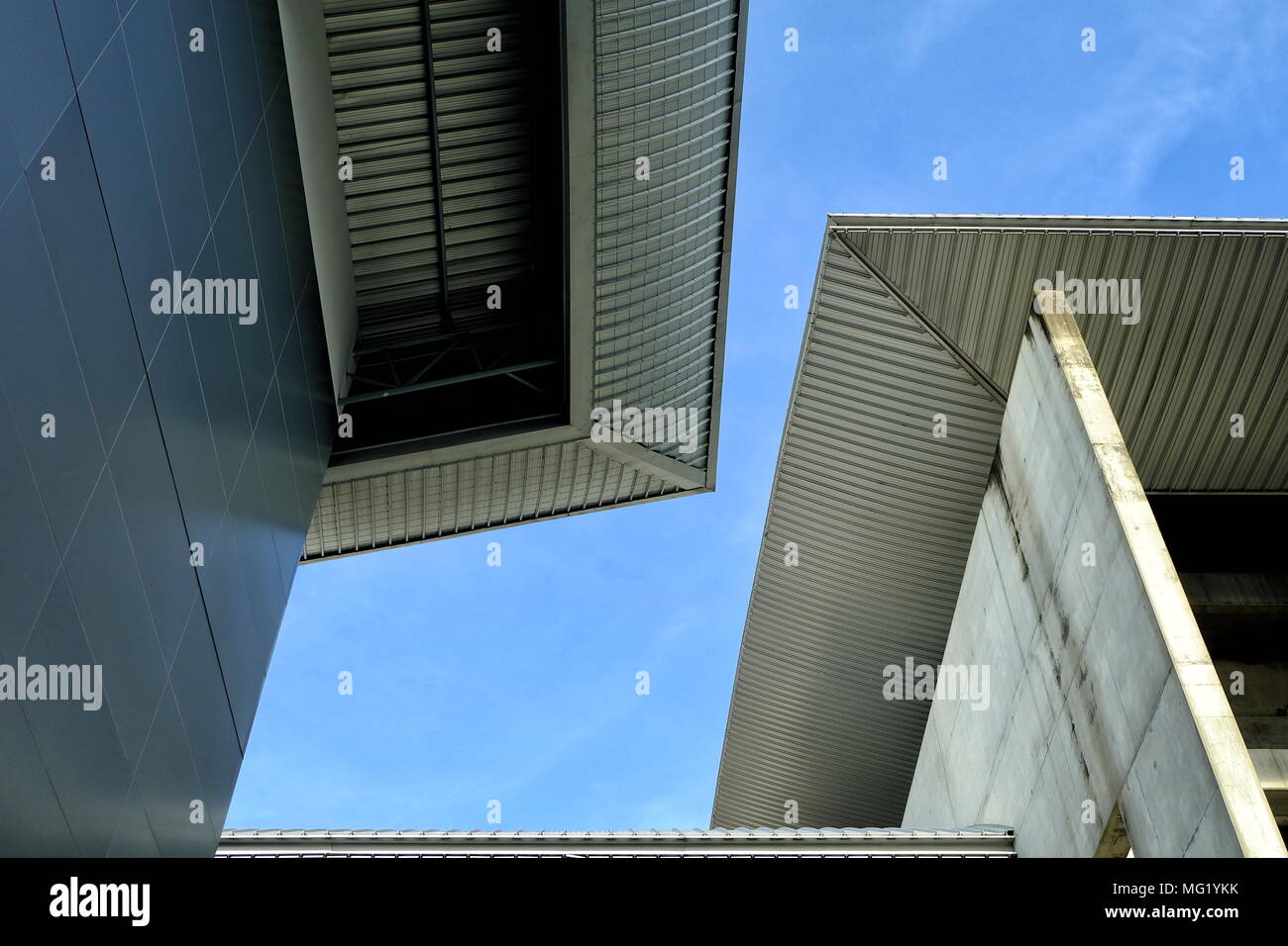 Building Roof from Bottom View Stock Photo - Alamy