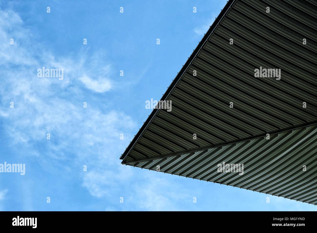 Building Roof from Bottom View Stock Photo - Alamy