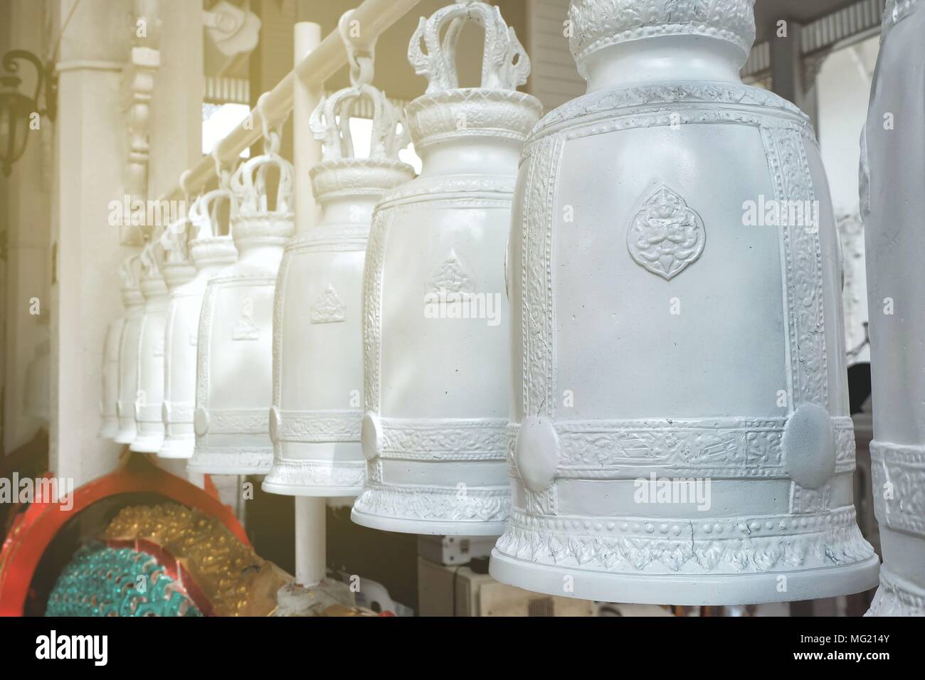 White Painted Bells Stock Photo - Alamy