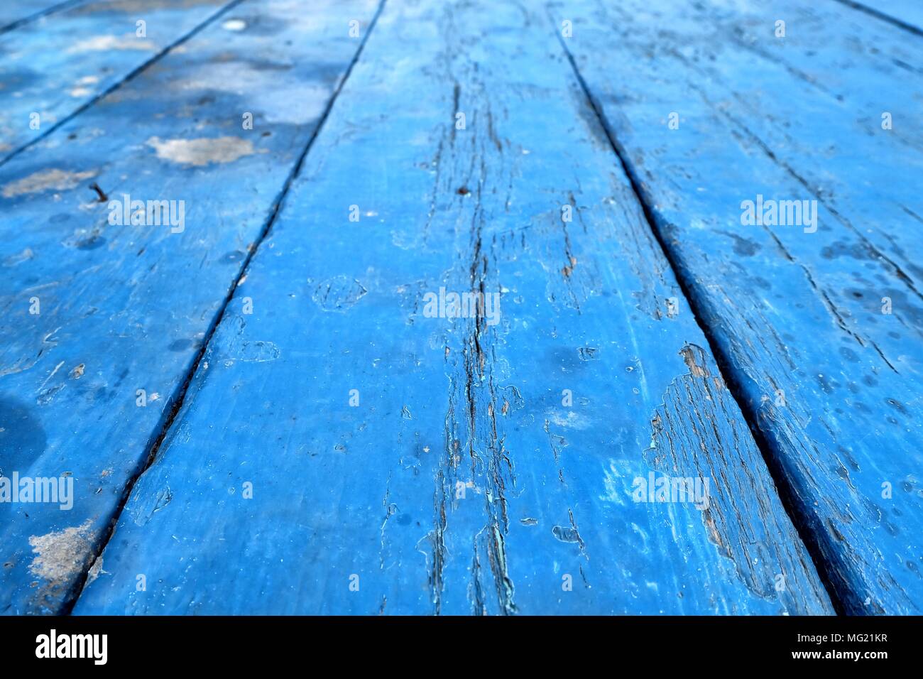 Blue Wooden Pavement Stock Photo - Alamy