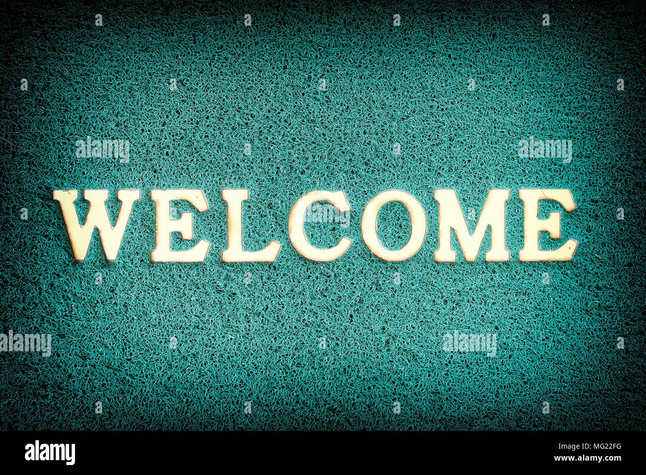 Welcome Mat Background Stock Photo - Alamy