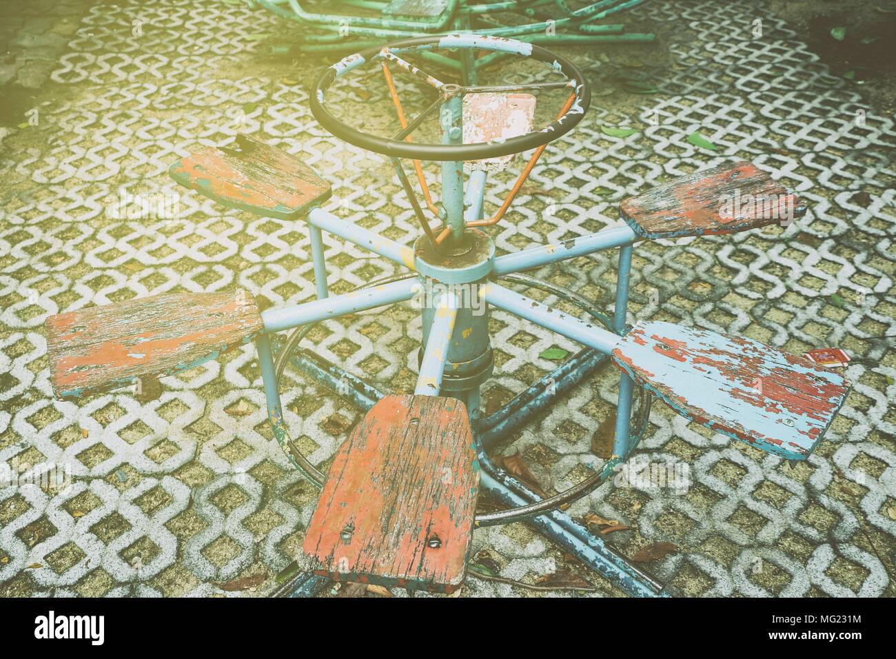 Roundabout in playground hi-res stock photography and images - Alamy