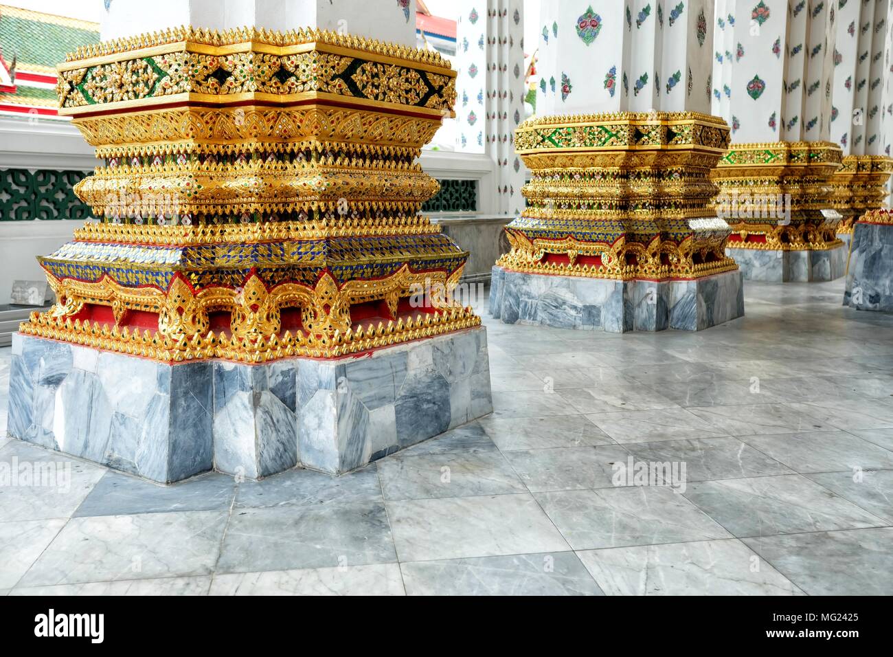 BANGKOK, THAILAND - JULY 18, 2017: Church Poles at Wat Arun Temple ...