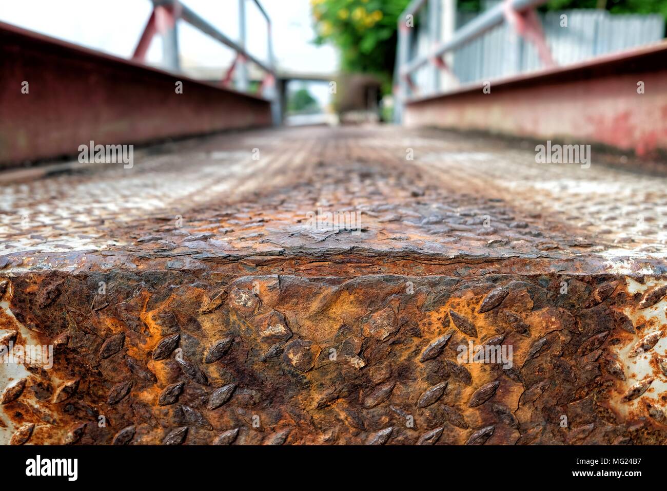Diamond Plate Steel Pavement. (Selective Focus Stock Photo - Alamy