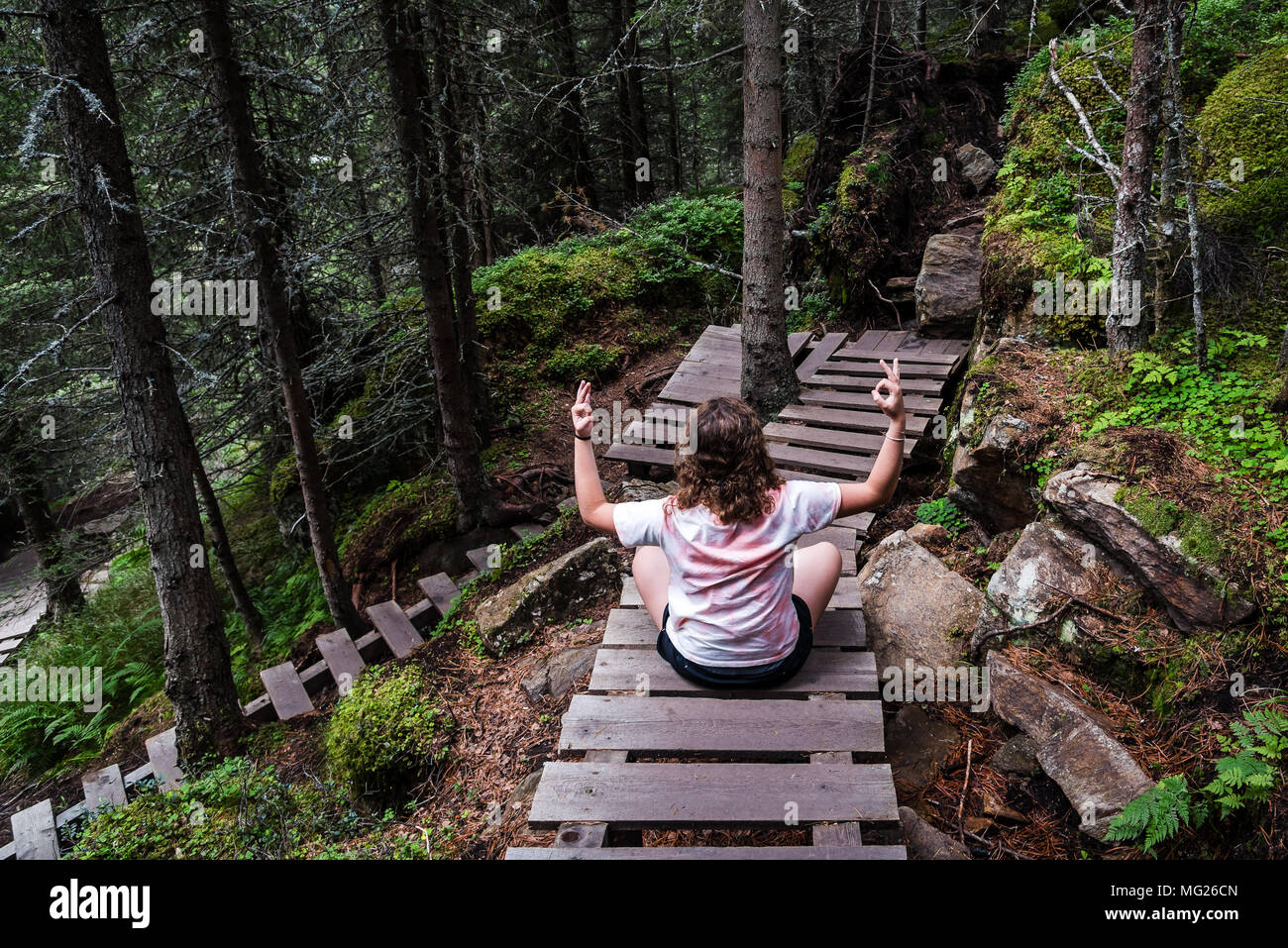Woman steps hi-res stock photography and images - Alamy