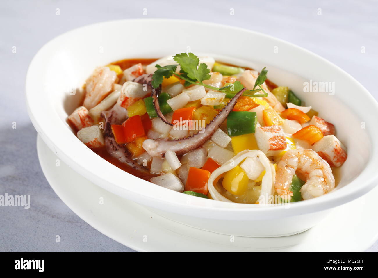 baked seafood risotto Stock Photo - Alamy