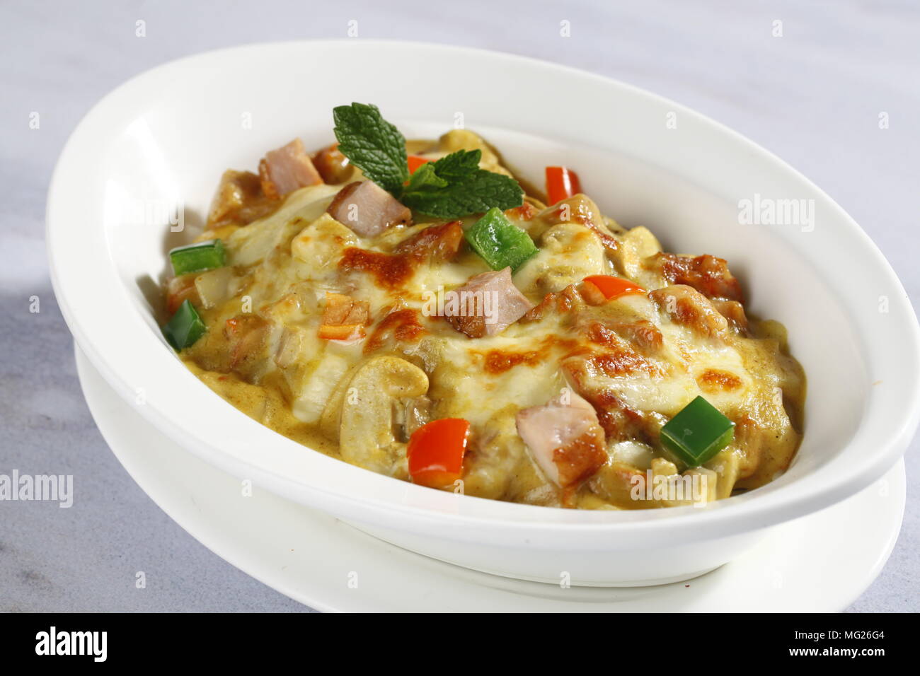 baked seafood risotto Stock Photo - Alamy