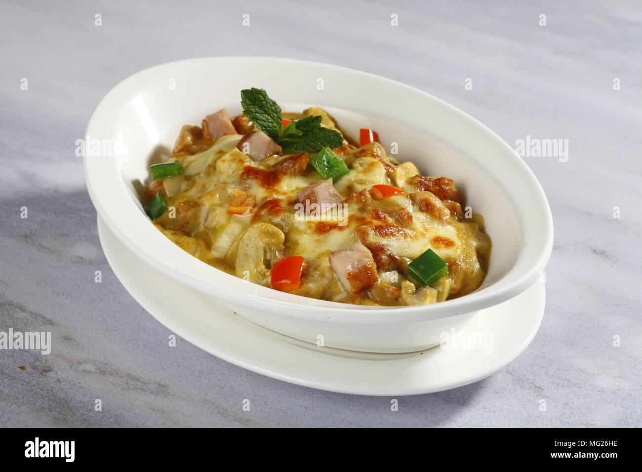 baked seafood risotto Stock Photo - Alamy