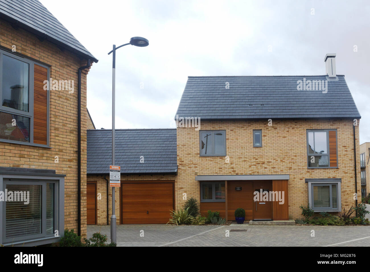 New homes being built in Cambridge with solar panels Stock Photo - Alamy