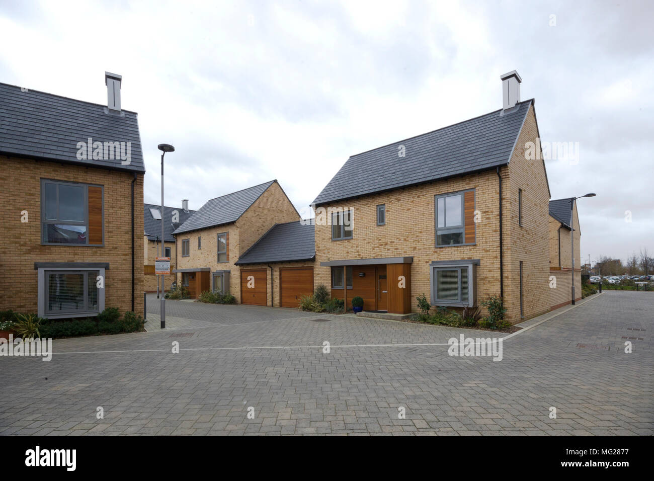 New homes being built in Cambridge with solar panels Stock Photo - Alamy
