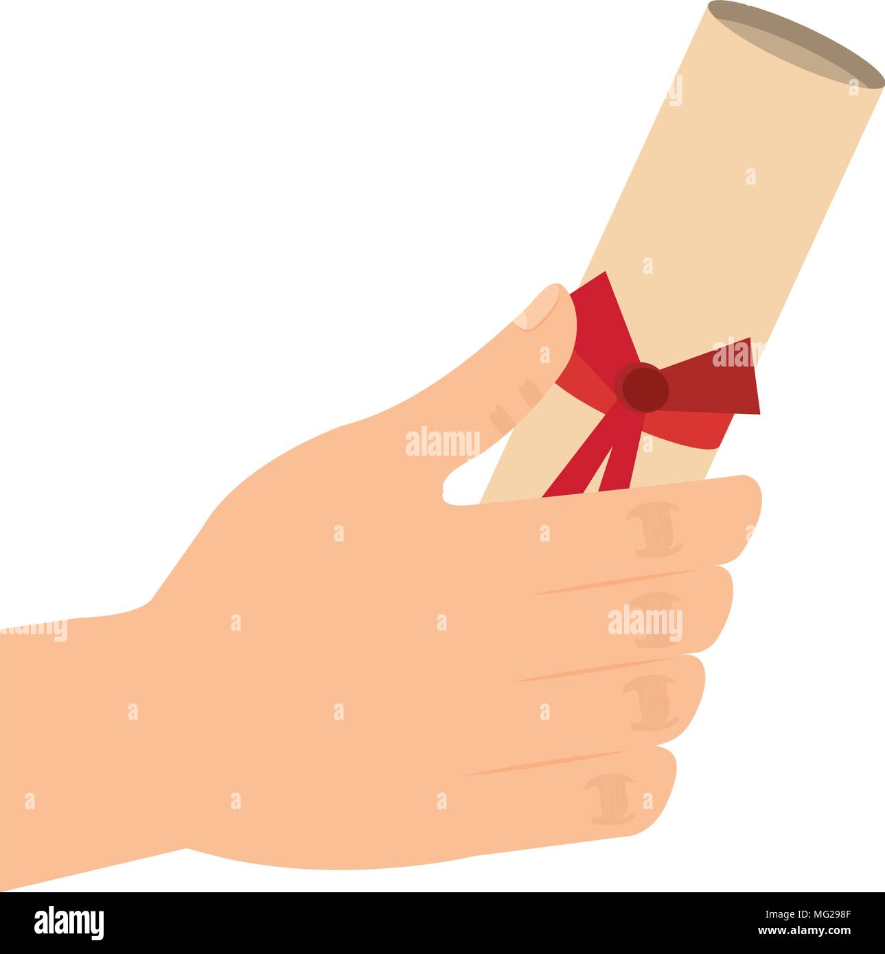 hand human with graduation diploma vector illustration design Stock ...