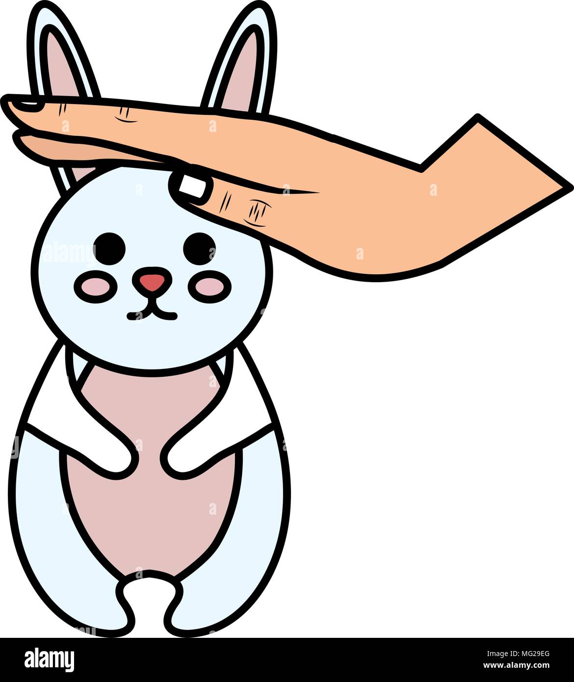 hand caressing cute rabbit character Stock Vector Image & Art - Alamy