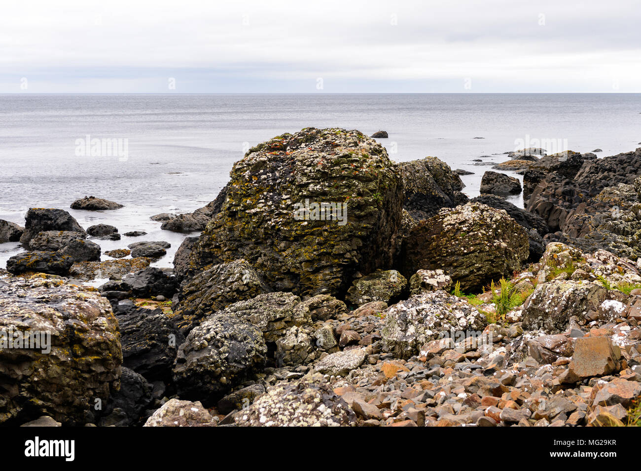 Spectacular view of the Giant's Causeway and Causeway Coast, the result ...