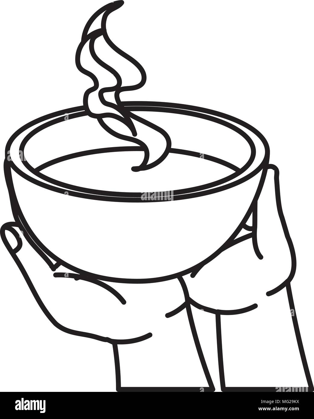 hand lifting dish soup Stock Vector Image & Art - Alamy