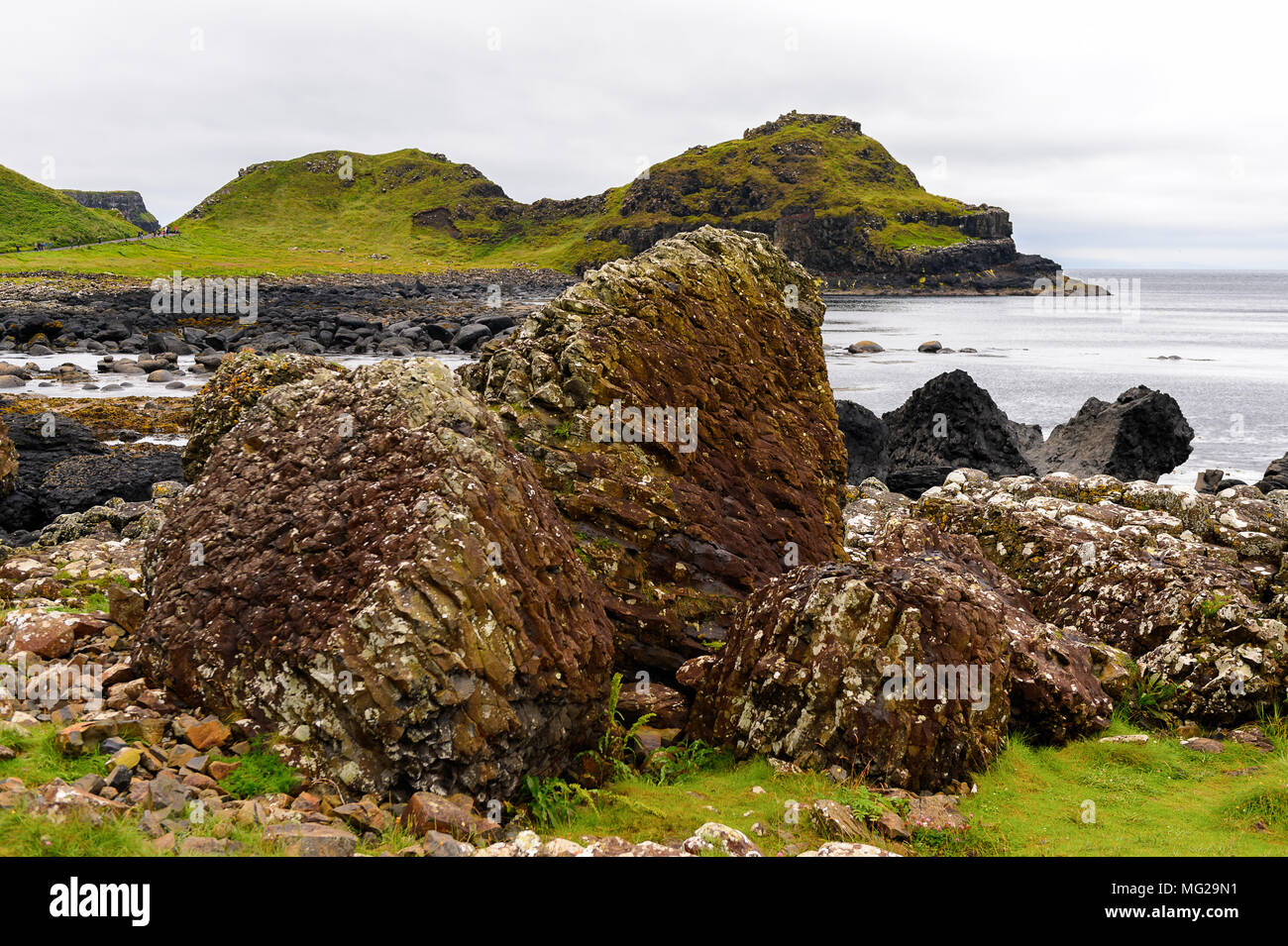 Spectacular view of the Giant's Causeway and Causeway Coast, the result ...