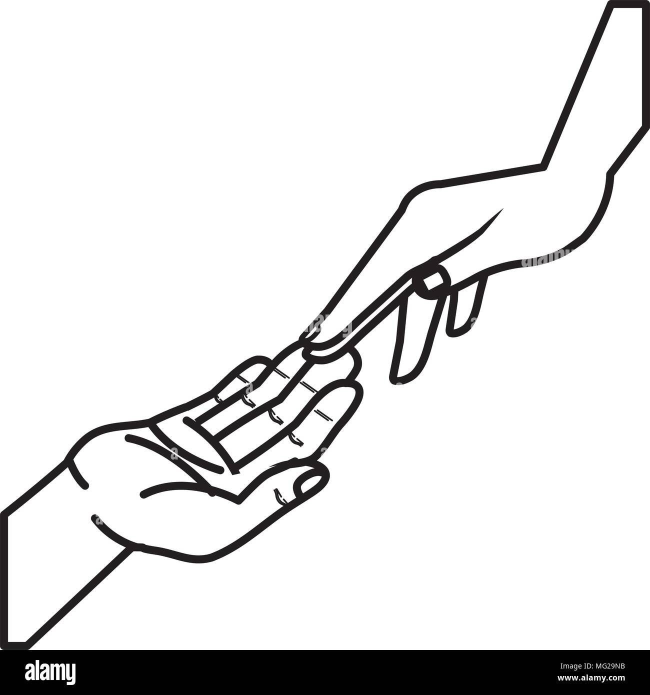 hands human touching icon Stock Vector Image & Art - Alamy