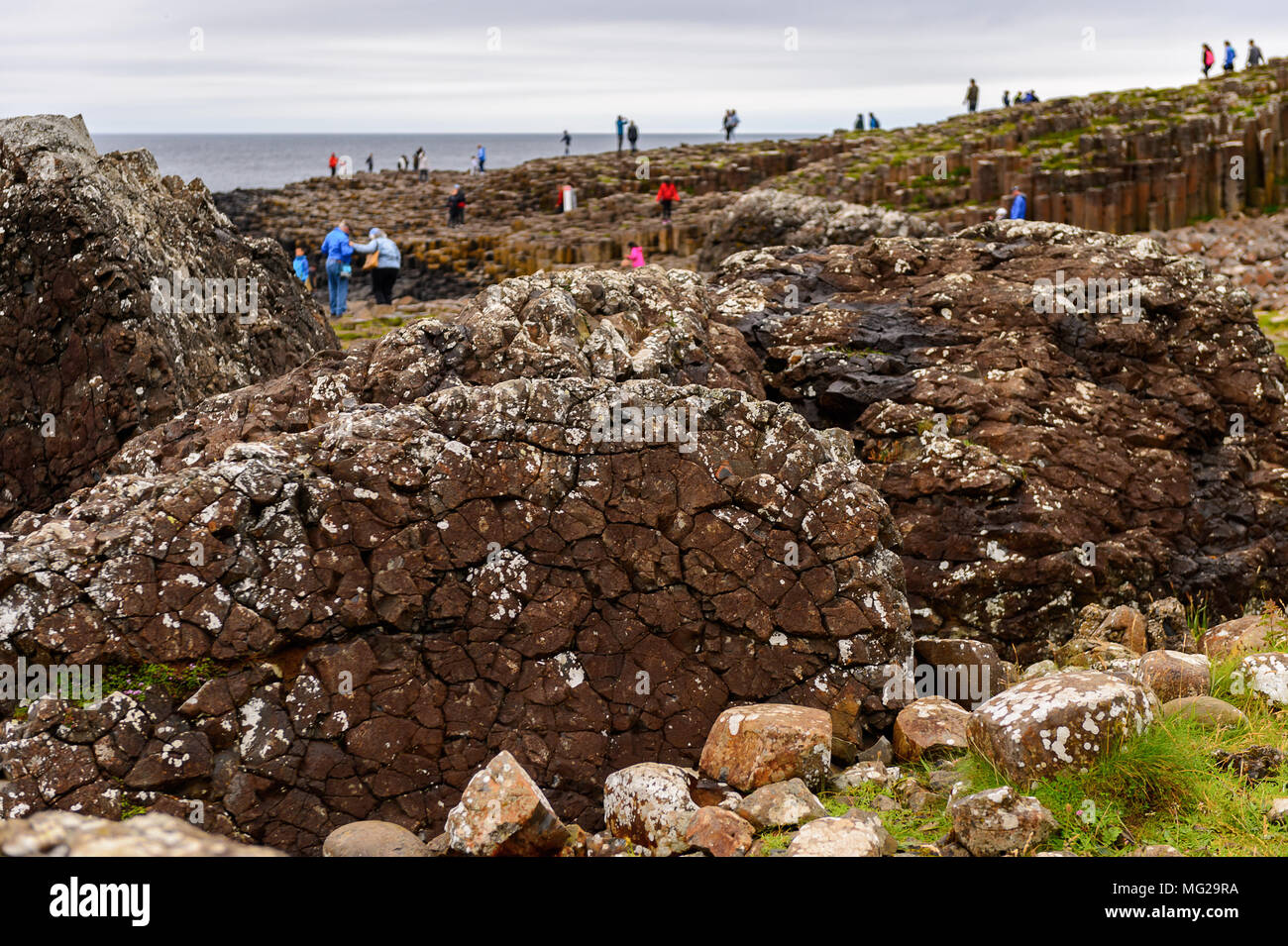 Spectacular view of the Giant's Causeway and Causeway Coast, the result ...