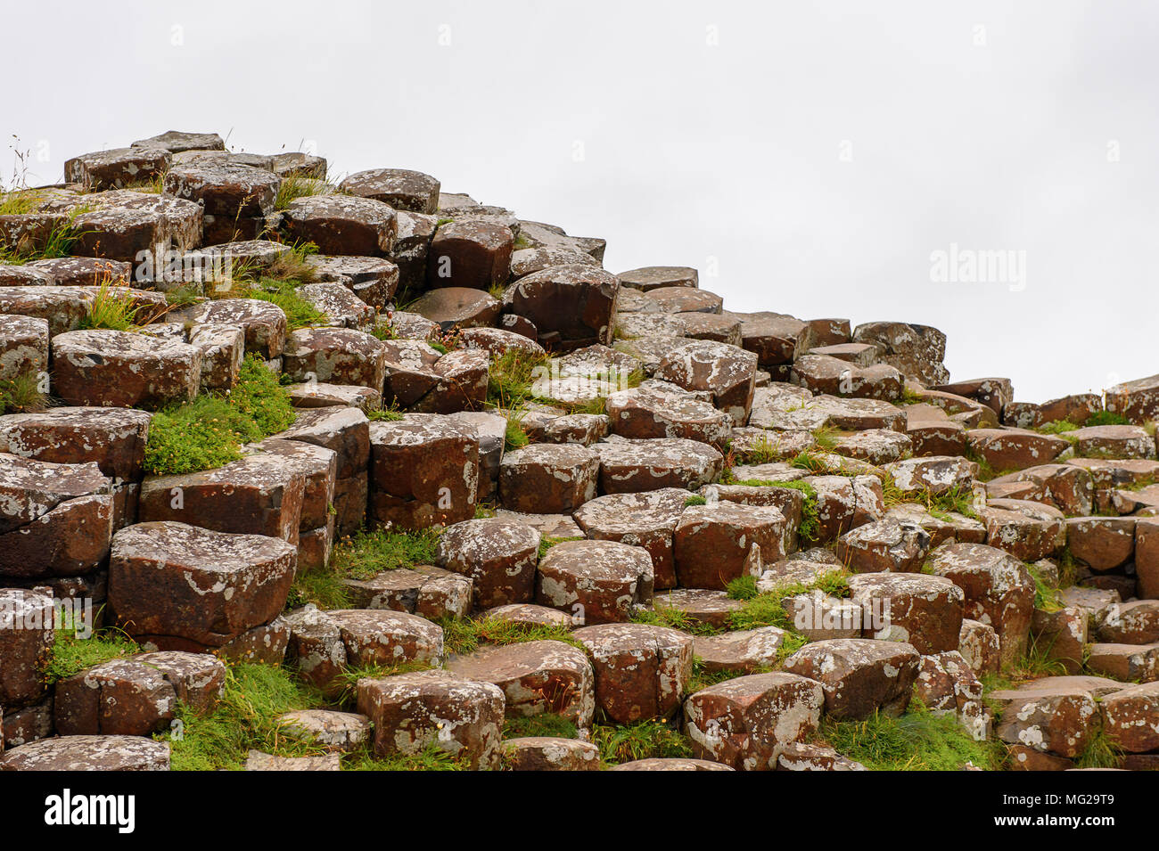 Basalt rocks of the Giant's Causeway and Causeway Coast, the result of ...