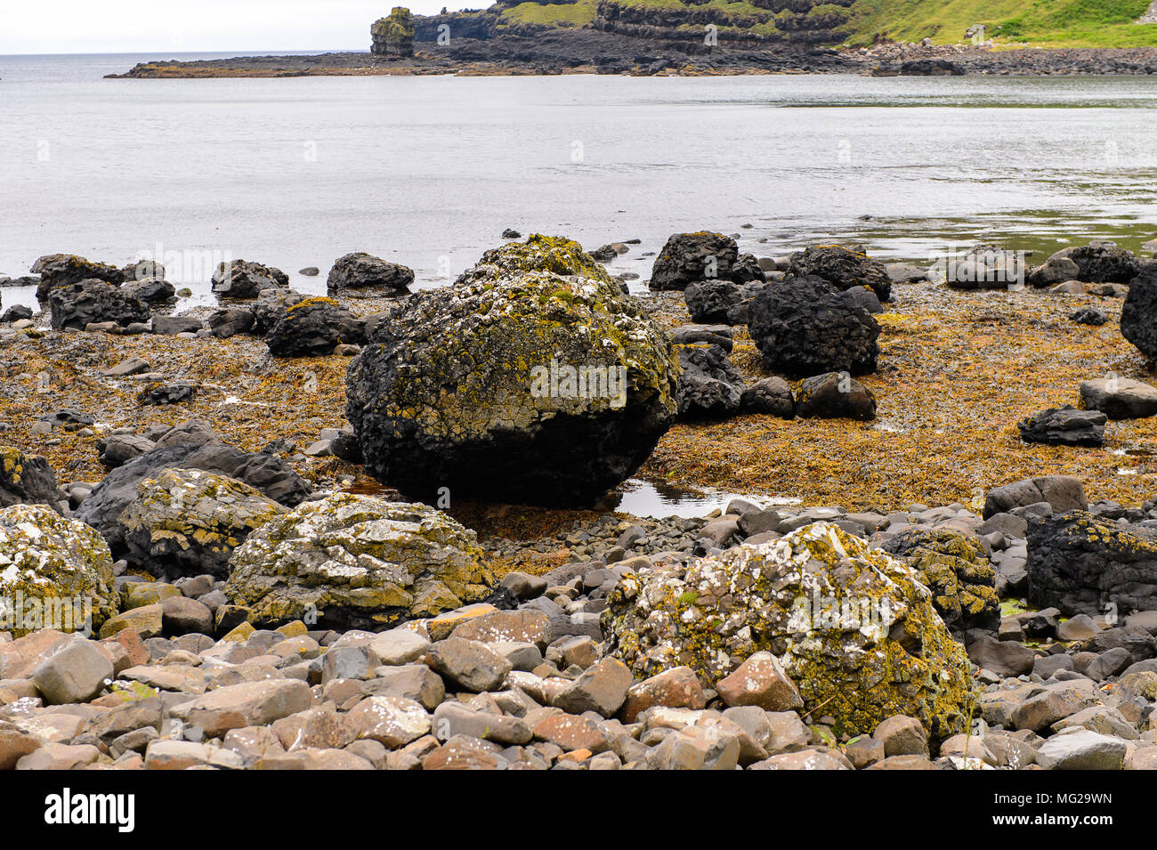 Spectacular view of the Giant's Causeway and Causeway Coast, the result ...