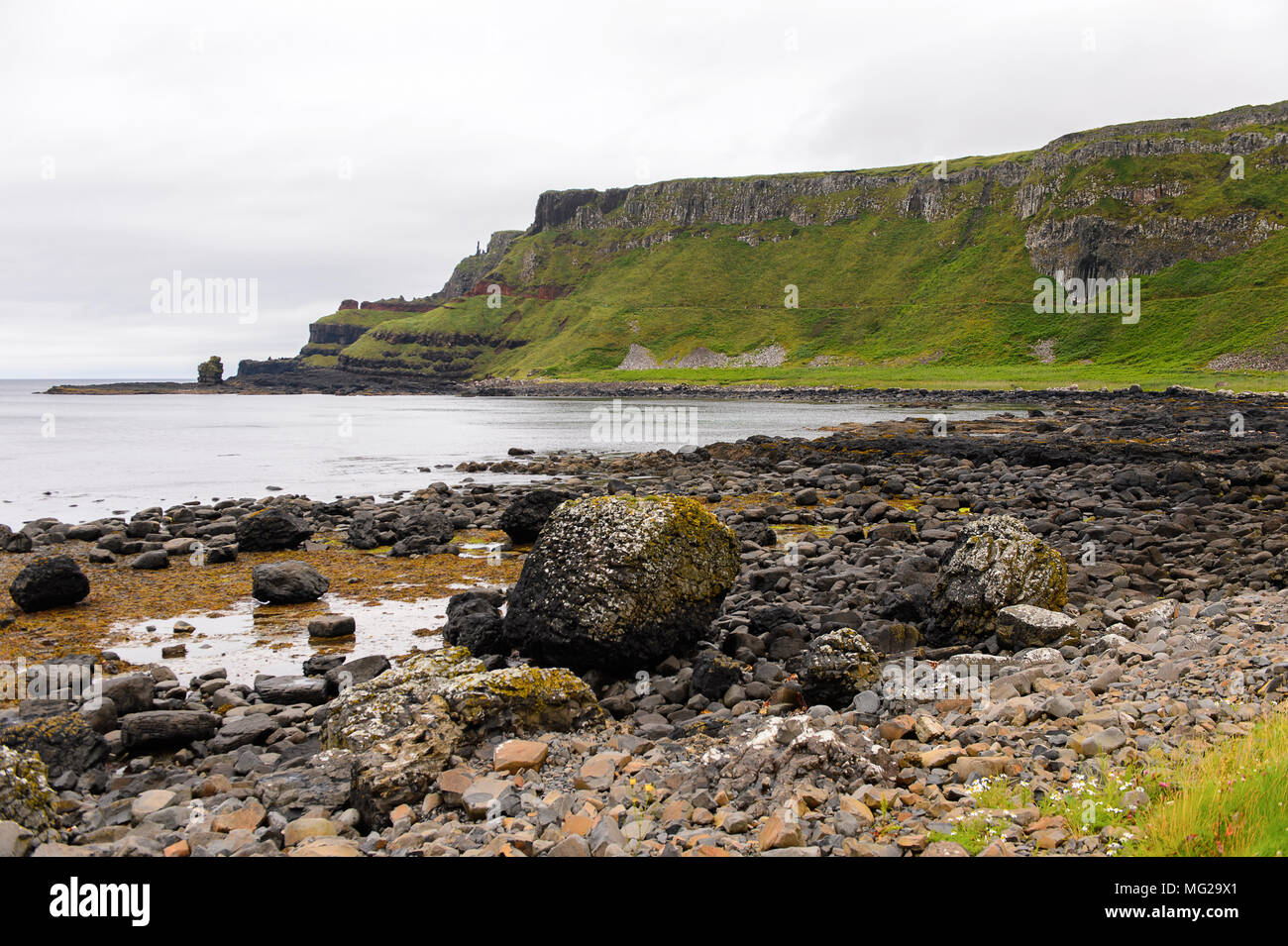 Spectacular view of the Giant's Causeway and Causeway Coast, the result ...