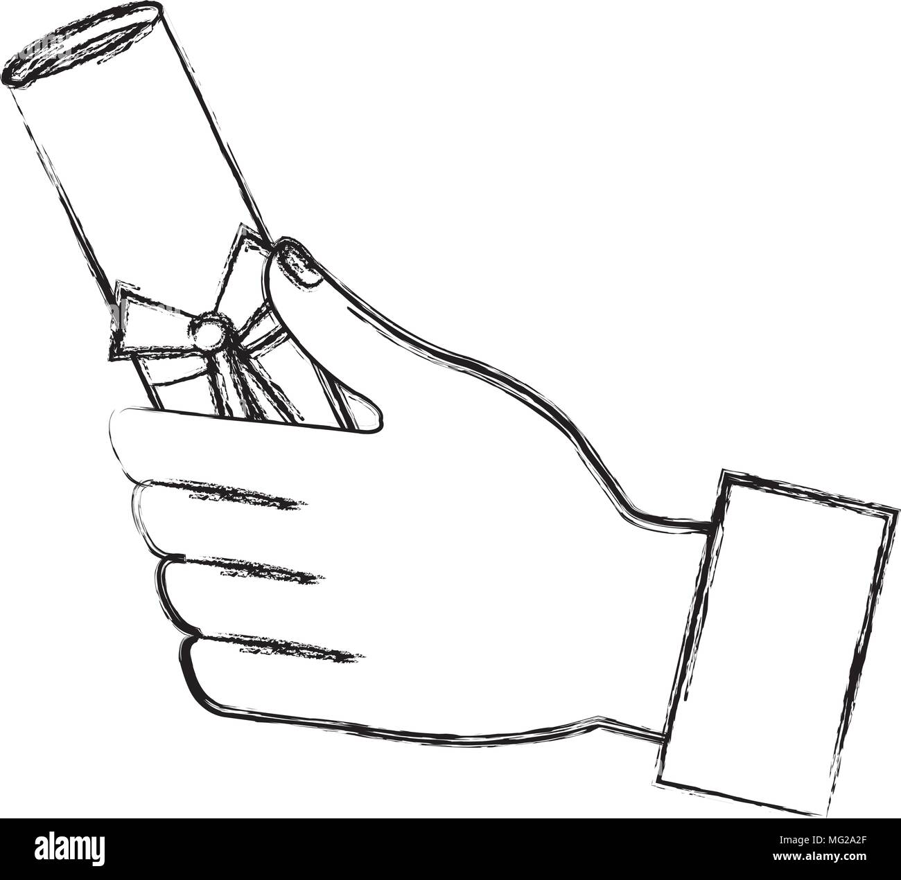 hand human with graduation diploma Stock Vector Image & Art - Alamy