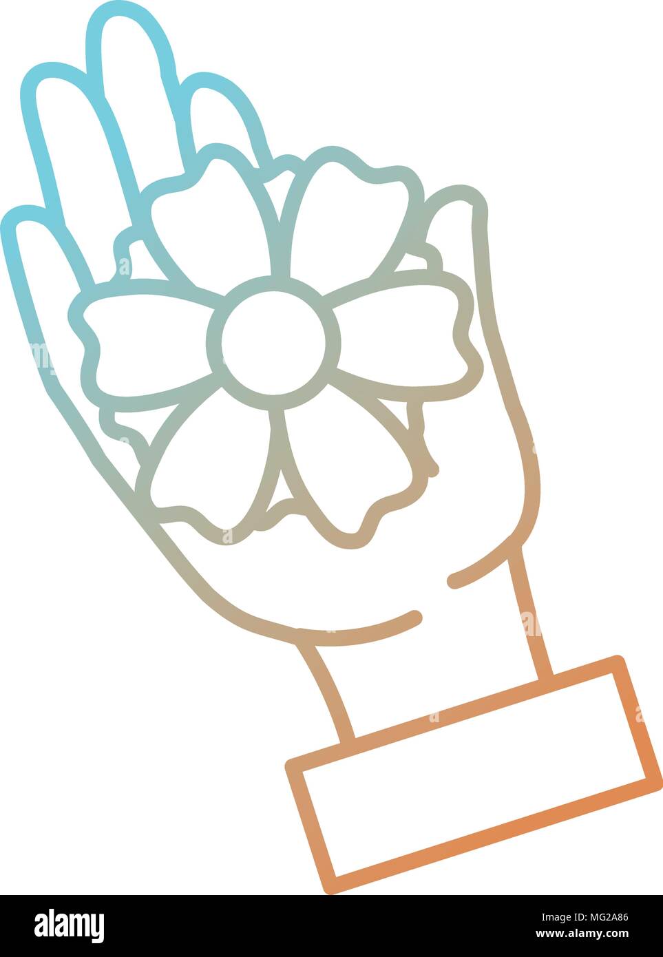 hand with beautiful flower Stock Vector Image & Art - Alamy