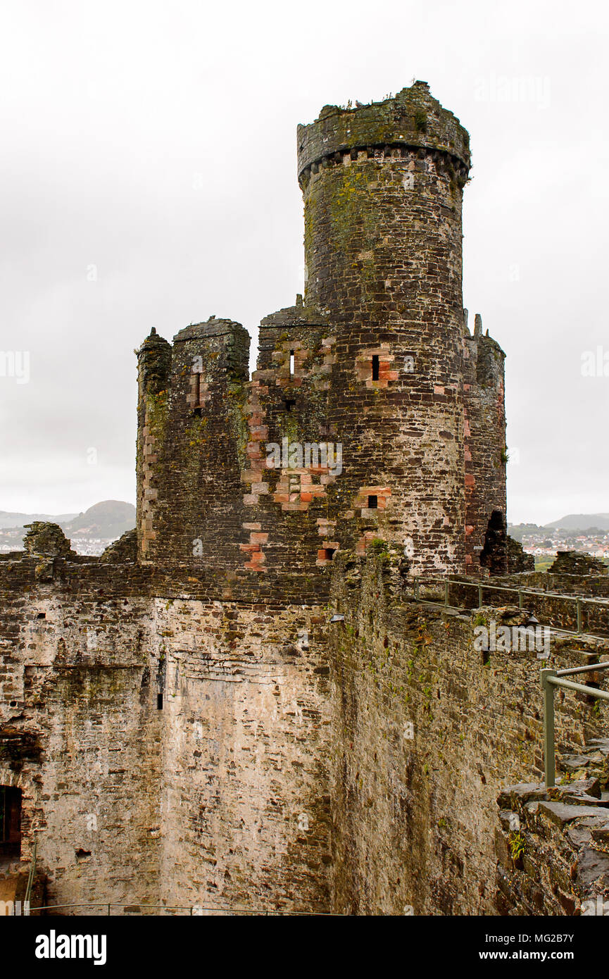 Tower of the Conway Castle is a medieval fortification in Conwy, Wales ...