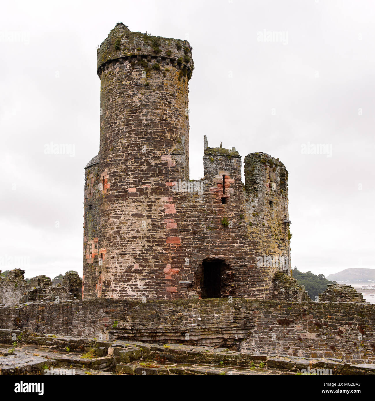 Tower of the Conway Castle is a medieval fortification in Conwy, Wales ...