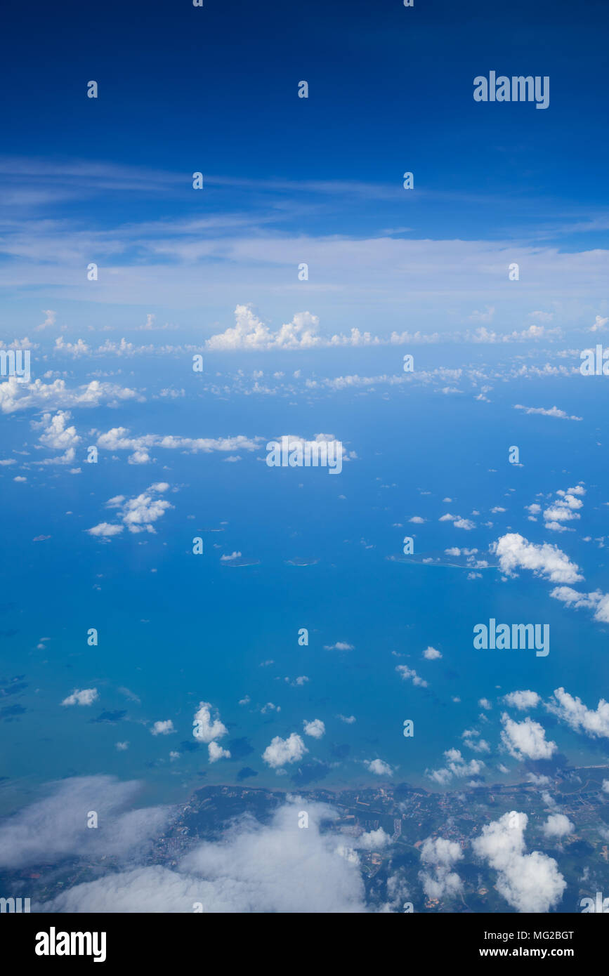 Sky background over spread cloud scatter , skyline separate zone ...