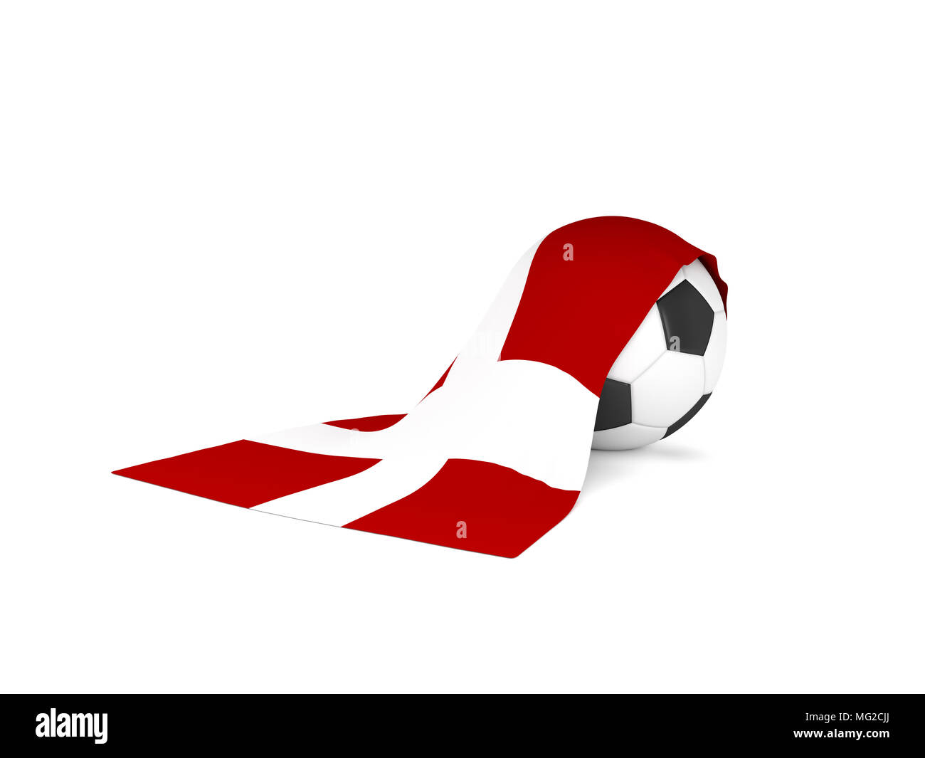 Soccer ball with the Danish flag, soccer championship concept 3d ...