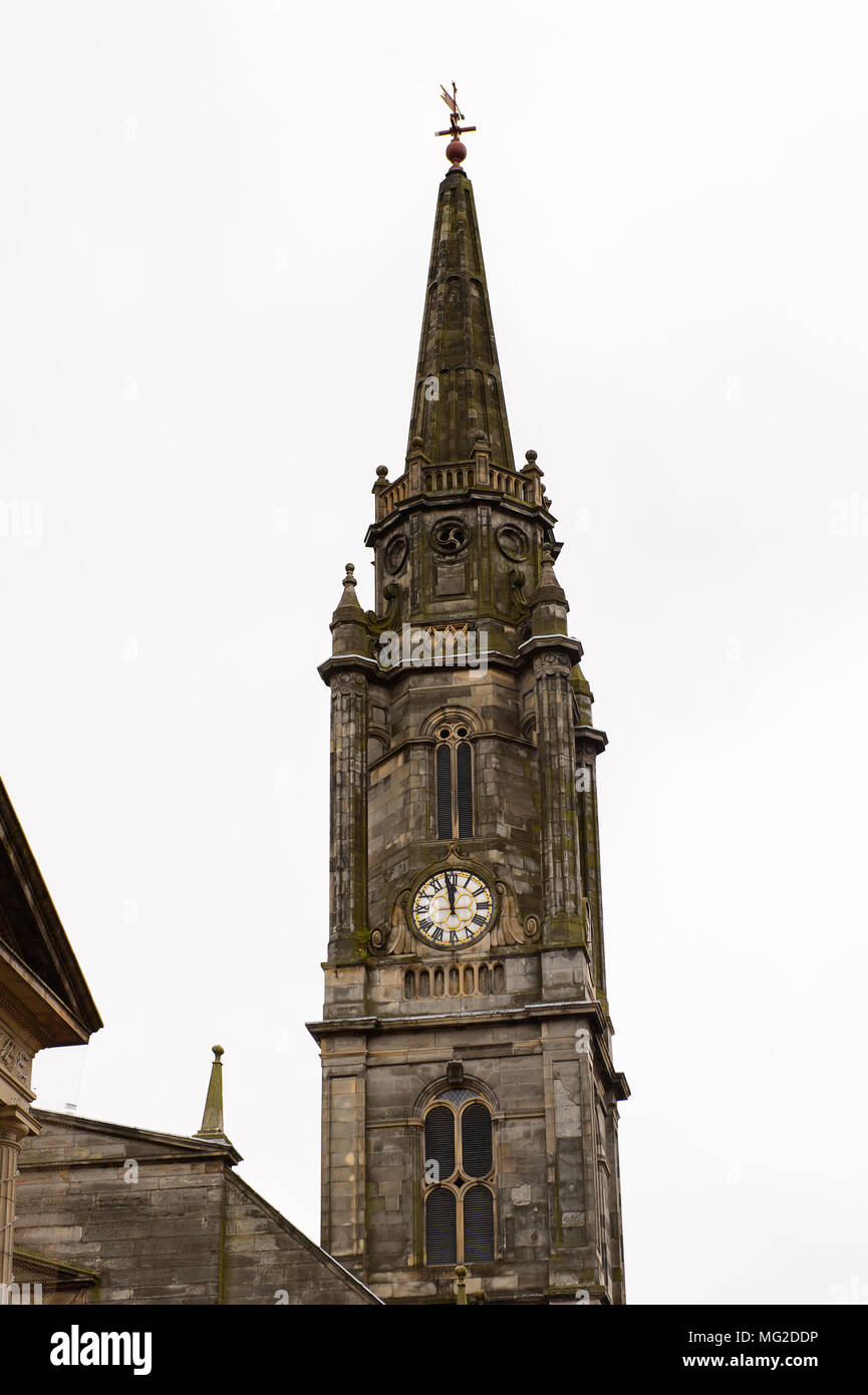 Tron Kirk church on the Royal Mile terrace in Edinburgh, Scotland. Old ...