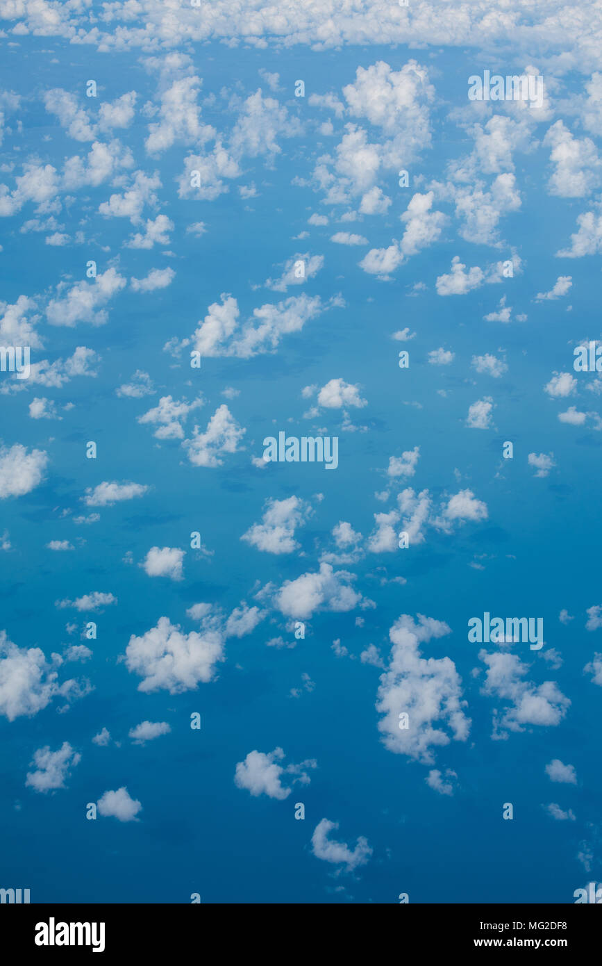 Sky background over spread cloud scatter shoot from high view Stock ...