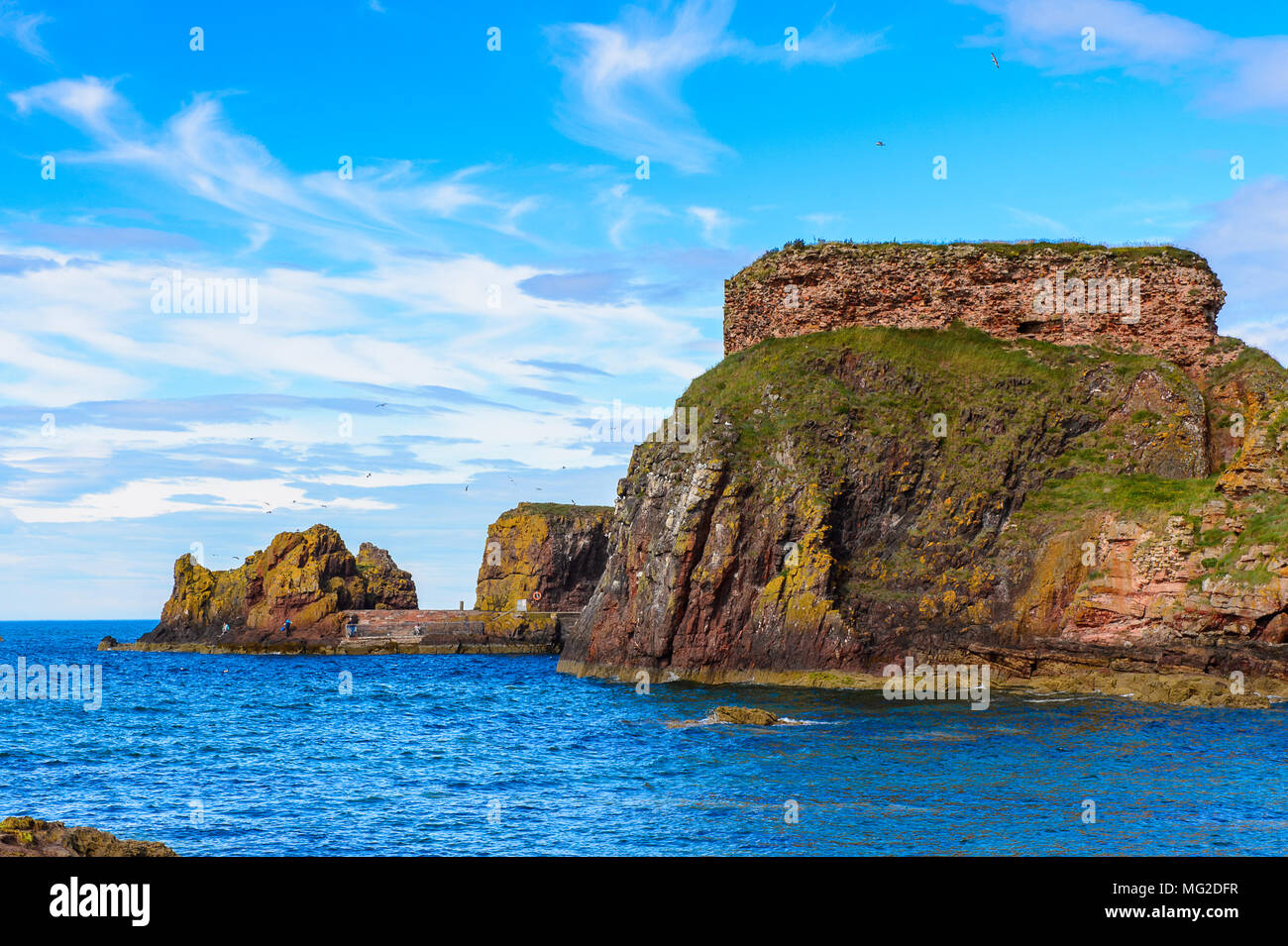 Panorama of the North Sea coast of Scotland Stock Photo - Alamy