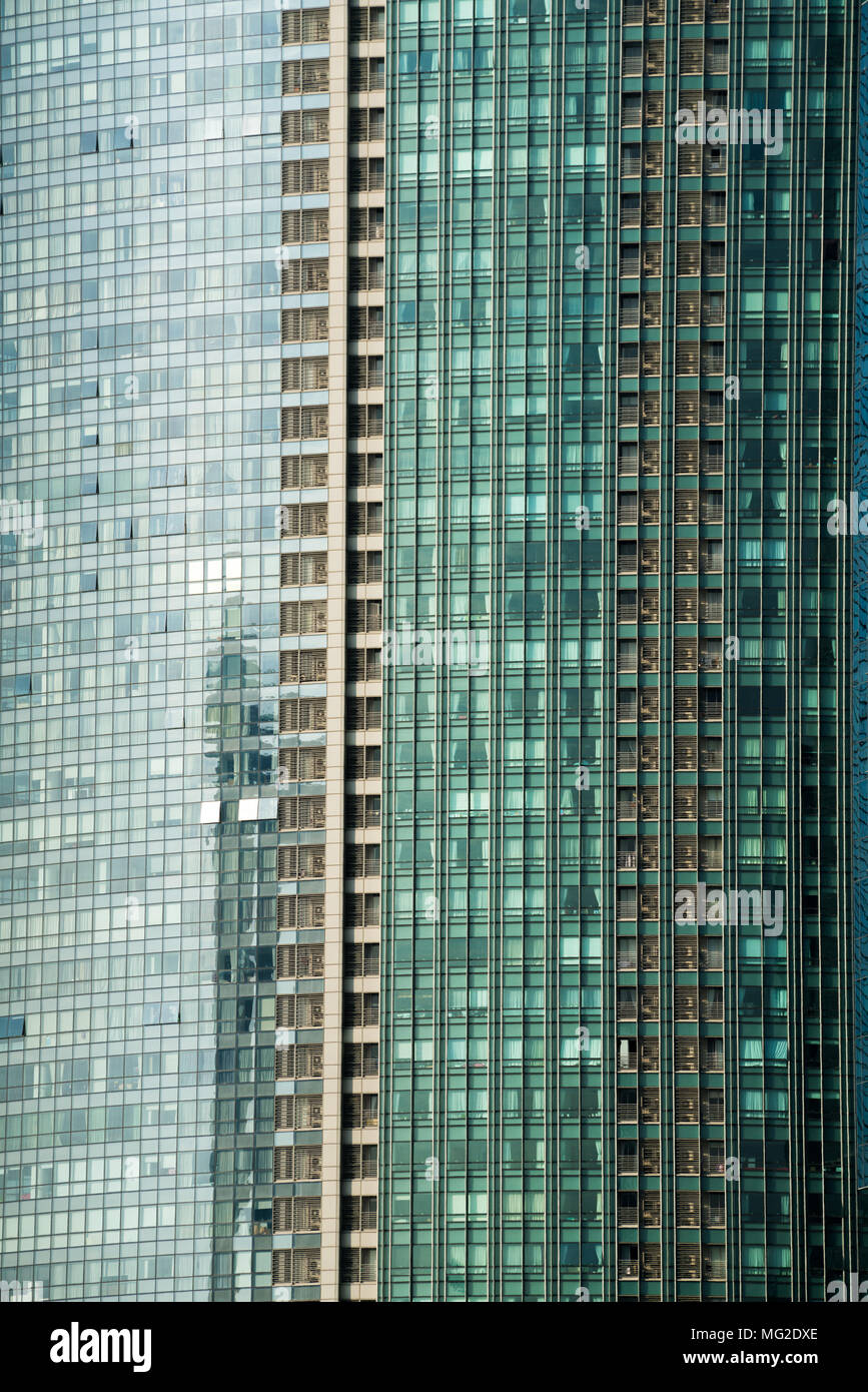 Glass facade of modern city high rise buildings background Stock Photo ...