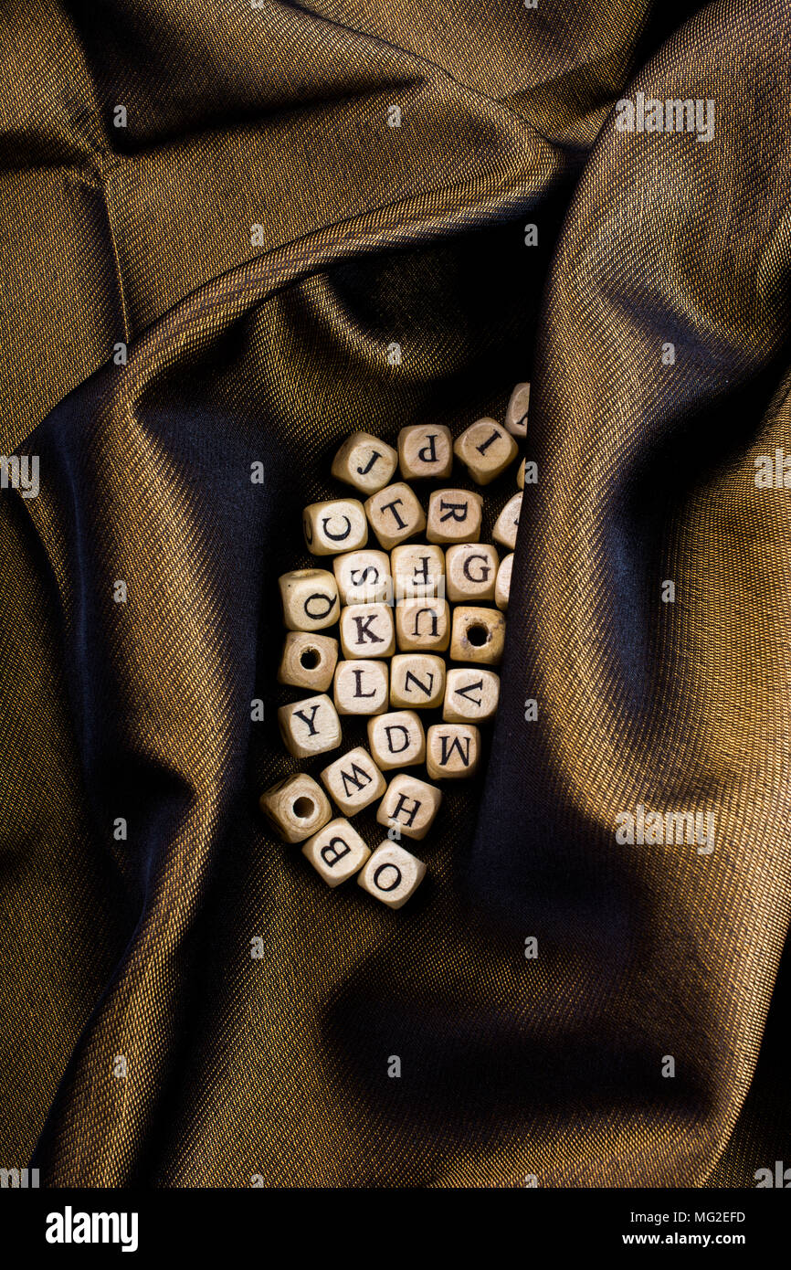 Letter cubes of Alphabet made of wood Stock Photo - Alamy
