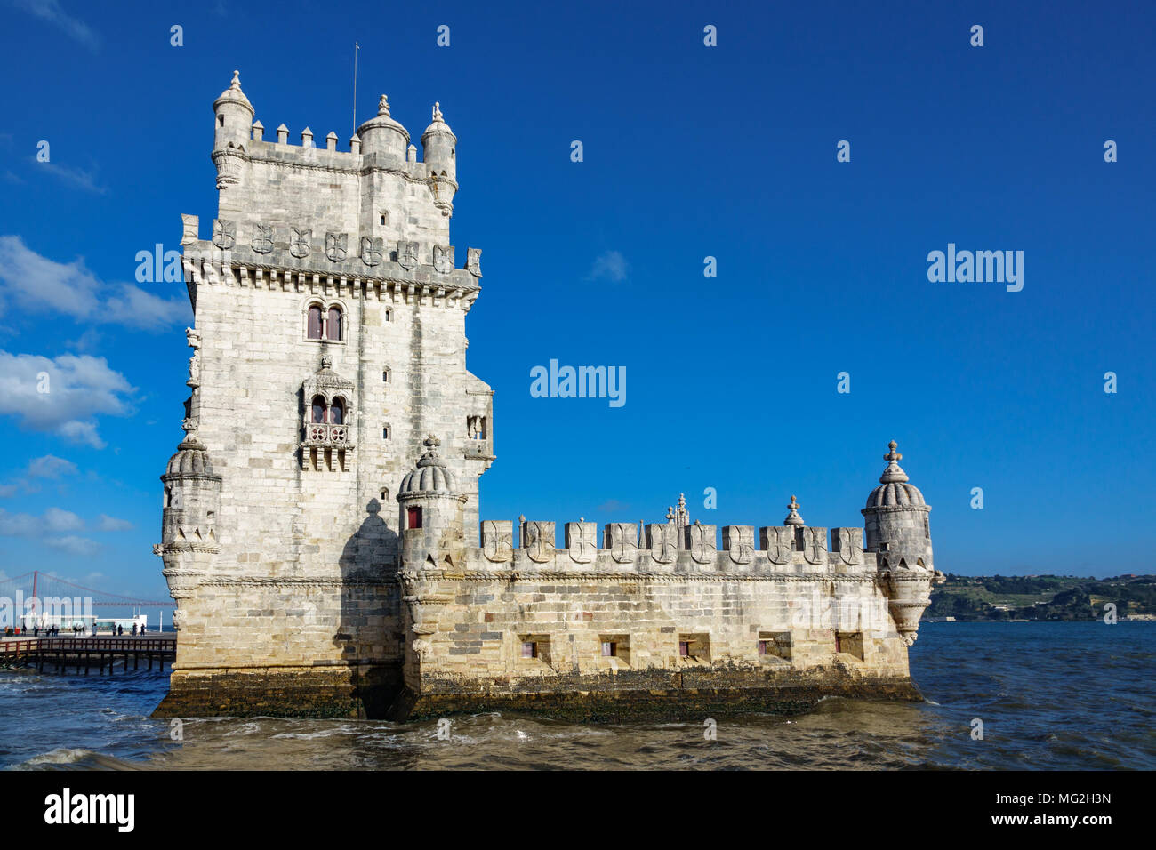 Lisbon Torre de Belem profile Stock Photo - Alamy