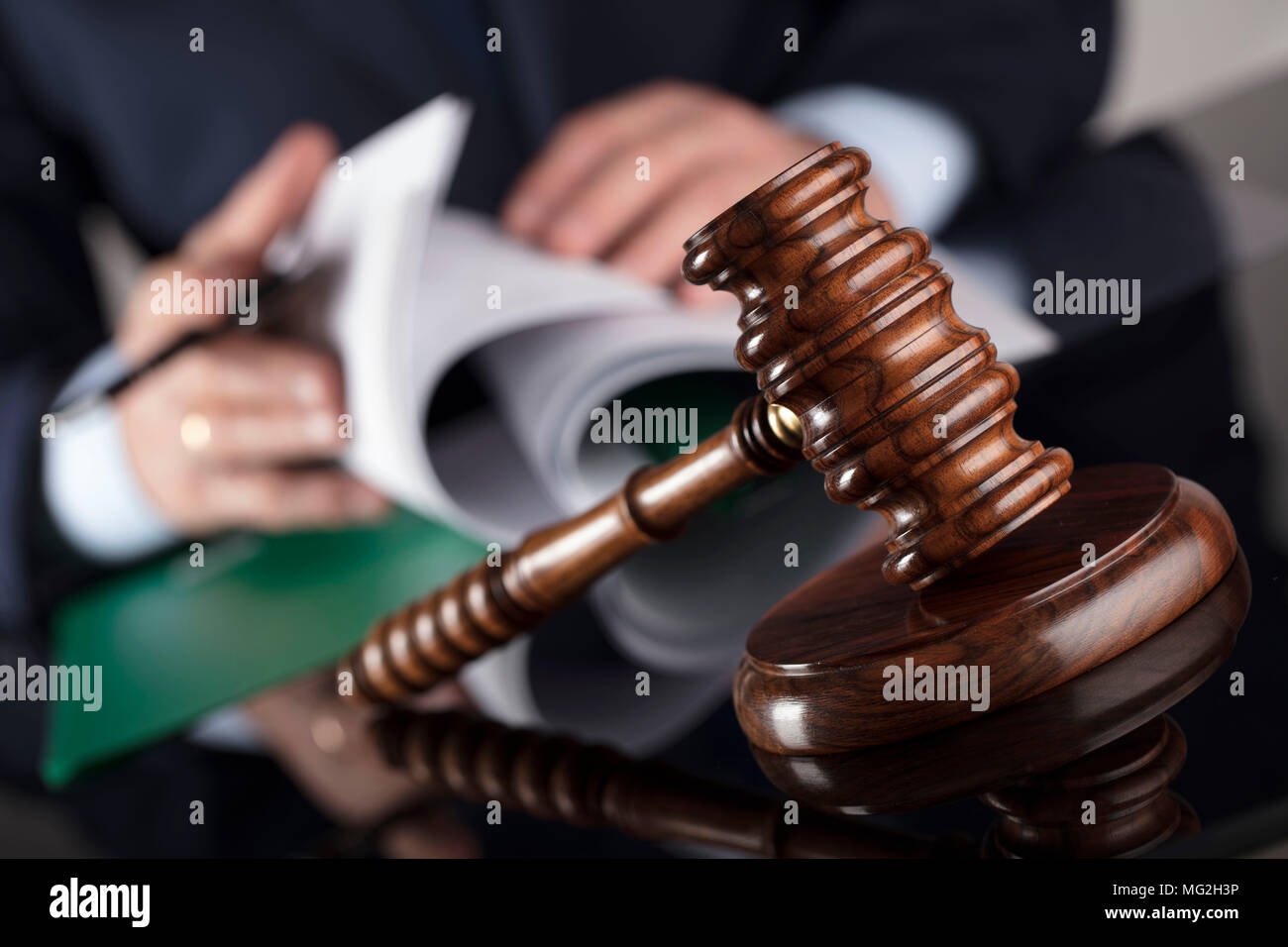 Law concept. Judge, gavel. White collar, man in suit Stock Photo - Alamy