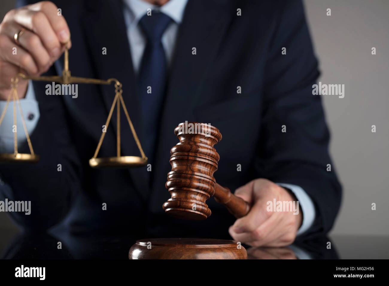 Law concept. Judge, gavel. White collar, man in suit Stock Photo - Alamy