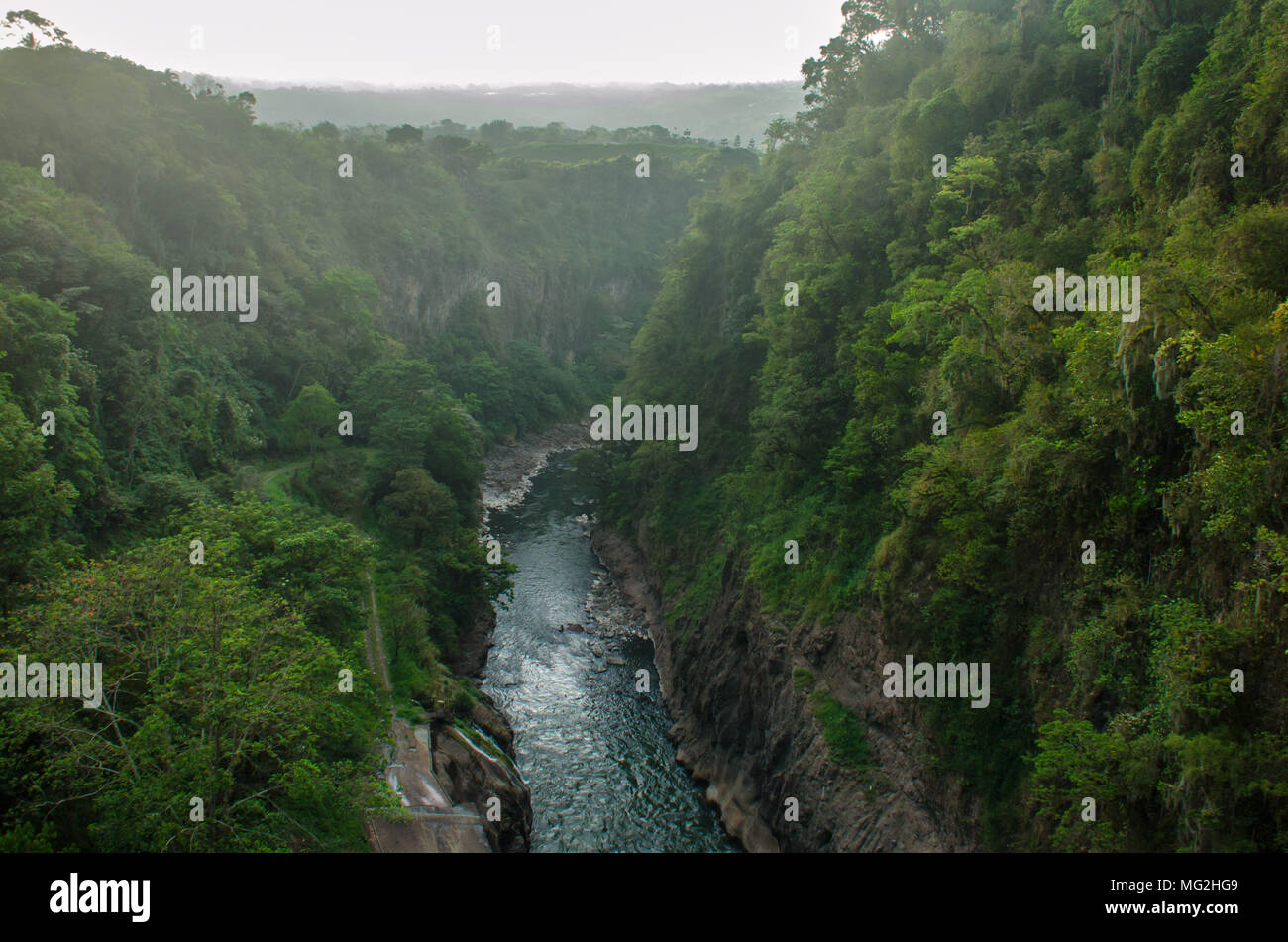 Scenic shot of the Rainforest view from the Cachi Dam, at Orosi, Costa ...