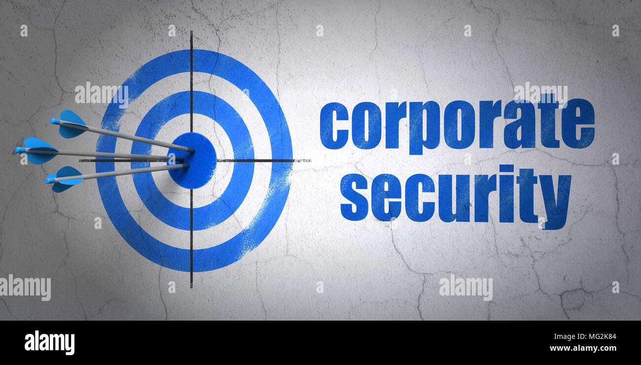 Safety concept: target and Corporate Security on wall background Stock ...