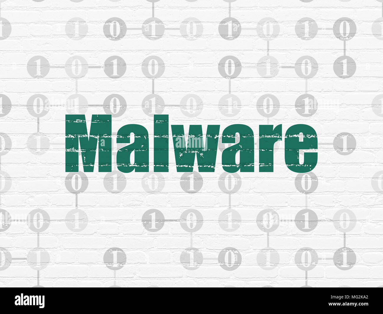 Safety concept: Malware on wall background Stock Photo - Alamy
