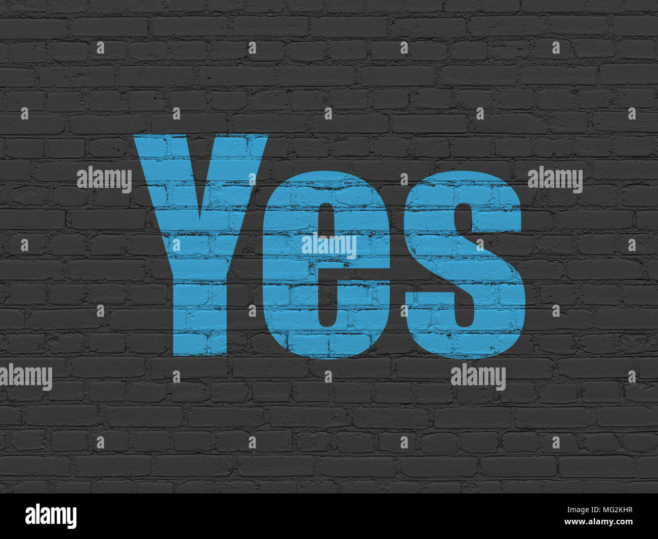 Business concept: Yes on wall background Stock Photo - Alamy