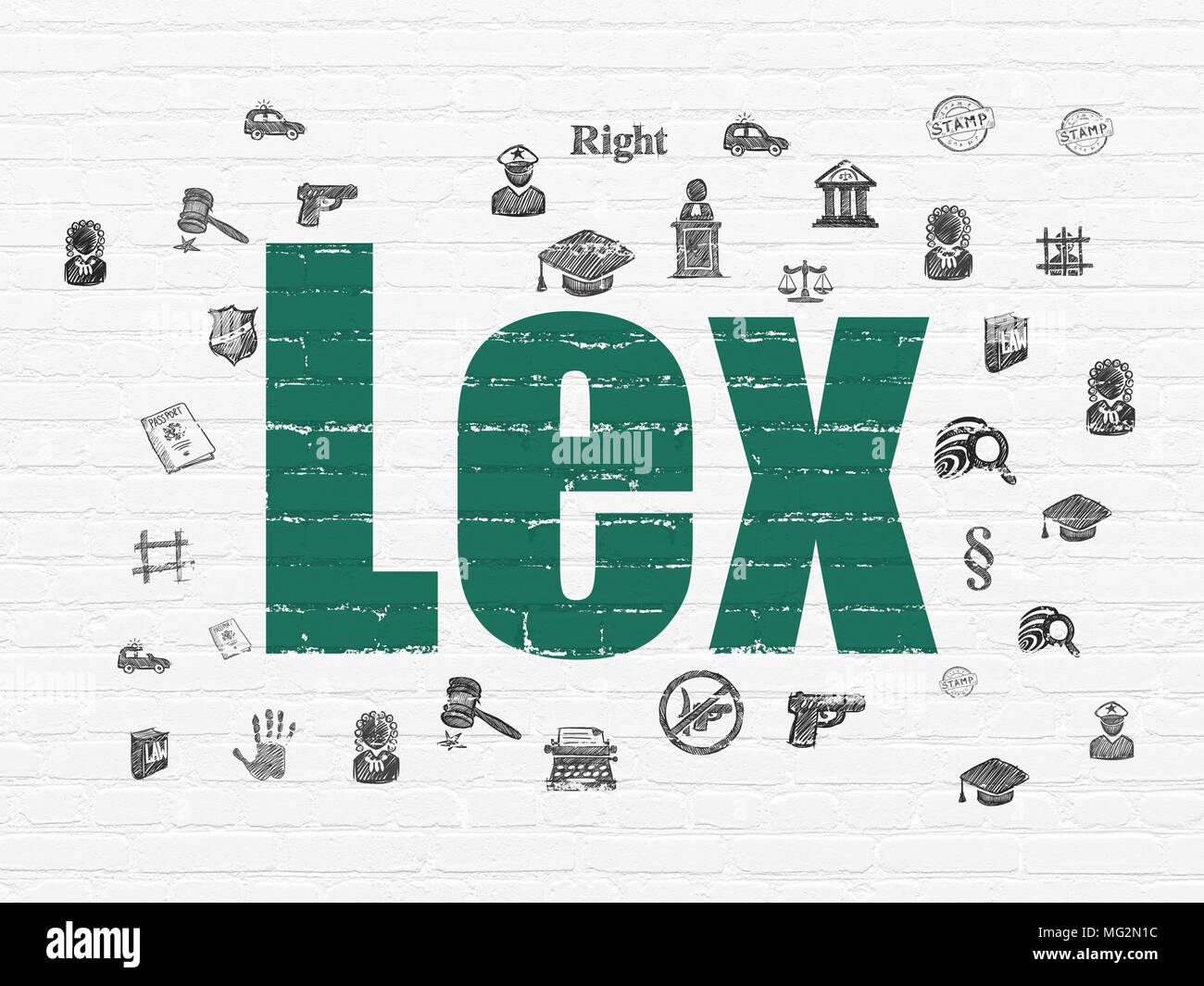 Law concept: Lex on wall background Stock Photo - Alamy
