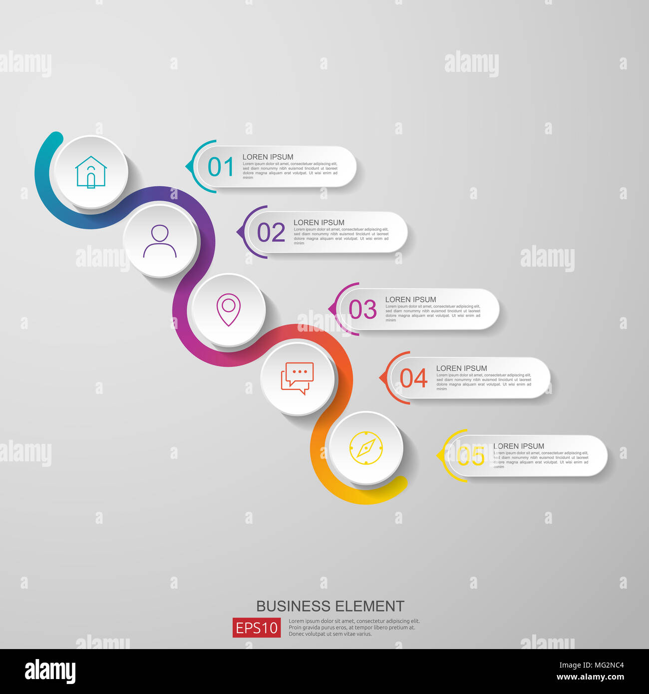 infographics timeline design template vector with 3D paper label ...